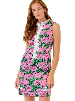 Lilly Pulitzer® Cleodora Stretch Shift Dress - Low Tide Navy Florrie