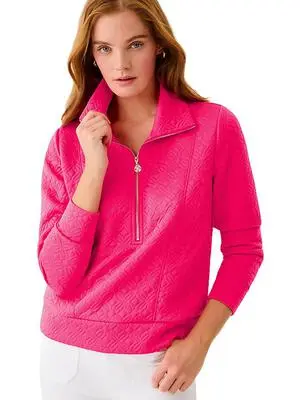 Lilly Pulitzer® Eleni Pullover - Sun Shell Pink Butterfly Quilted Knit