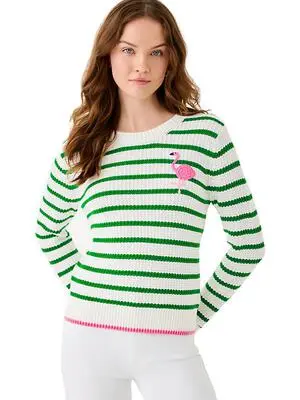 LILLY PULITZER Jovienne Pullover Sweater Coconut Shine Bright Stripe