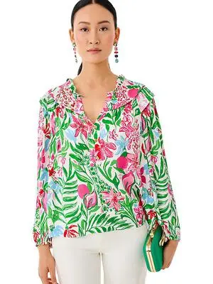 Lilly Pulitzer® Japhia Long Sleeve Top - Multi Glowing Gardens