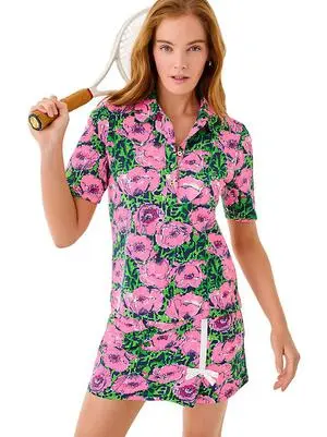 LILLY PULITZER Upf 50+ Luxletic Via Flora Polo - Low Tide Navy Florrie
