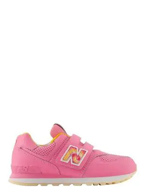 NEW BALANCE 574 Hook And Loop Sneakers - Signal Pink/clementine