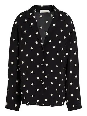 Zimmermann Polkadot Crepe De Chine Shirt - Black