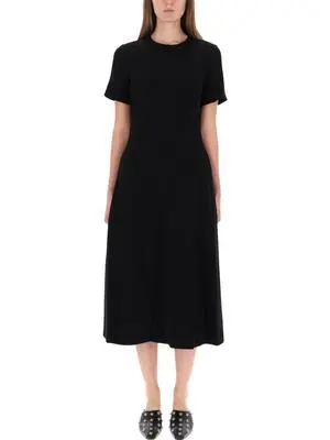 Theory Admiral Crêpe Midi Dress - Black