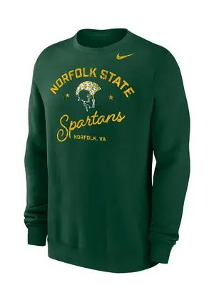 Nike Norfolk State University Club Fleece Crew-neck Sweatshirt - Green