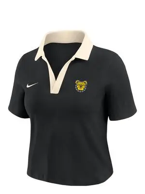 Nike College Short-sleeve Polo Crop Top - Black