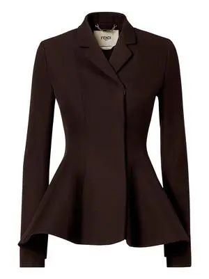 Fendi Grain De Poudre Wool Blazer - Brown