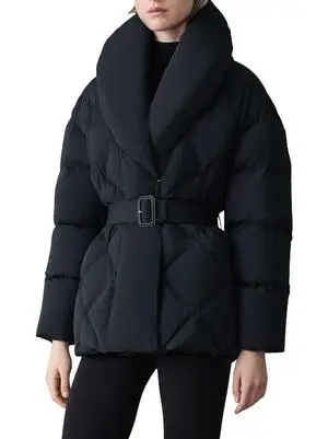 Mackage Belted Quilted Down Jacket - Black