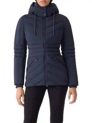 Mackage Nadia Hooded Quilted Down Jacket Navy