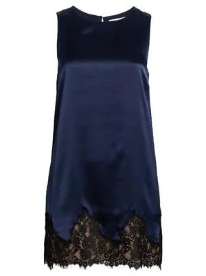 REFORMATION Jessalyn Lace Silk Mini Dress - Navy