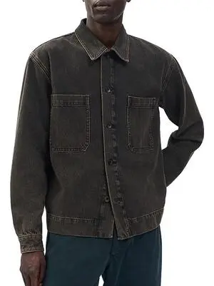 Rag & Bone Brooks Infuse Wash Denim Overshirt - Brown Black