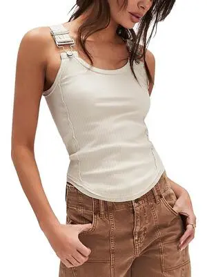 Free People We The Free Jamie Buckle Tank Top - Tea
