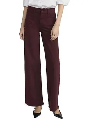 FRAME Le Slim High Rise Palazzo Jeans - Cabernet