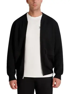 Karl Lagerfeld Paris Textured Bomber Jacket Black