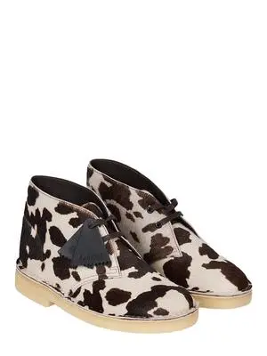 Sandro X Clarks Originals Calf Hair Booties - Brown / White