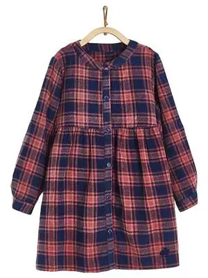 BABYCOTTONS Carla Plaid Shirt Dress - Blue