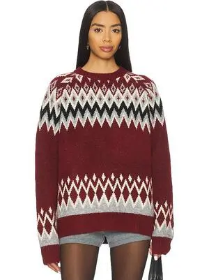 MORE TO COME Calantha Fairisle Sweater - Burgundy