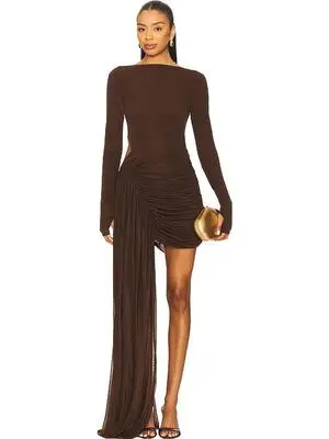 Misha Collection The Sari Stocking Mini Dress - Chocolate