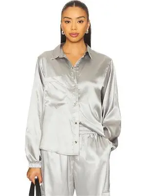 Heroine Sport Metallic Button-up Shirt - Silver