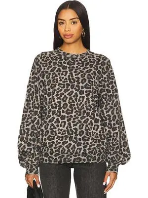 ANINE BING Miles Sweatshirt - Grey Leopard