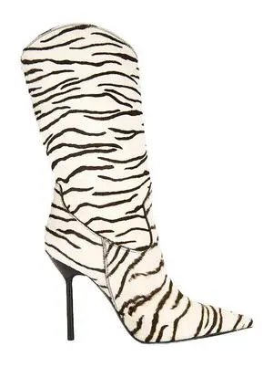 Paris Texas Lidia Western Boot 105 - White Zebra