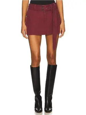 AFRM Chippy Belted Micro Mini Skirt - Port Royale