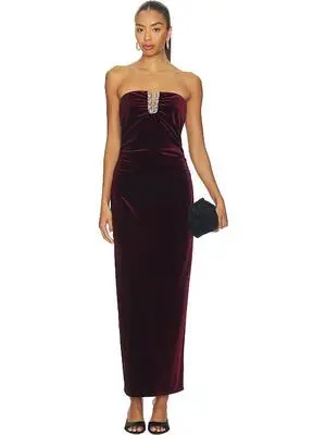 4TH & RECKLESS Vera Velvet Dress - Burgundy