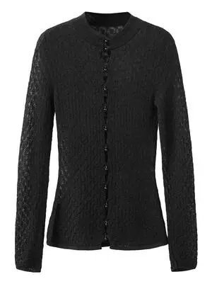 Mango Openwork Cardigan - Black