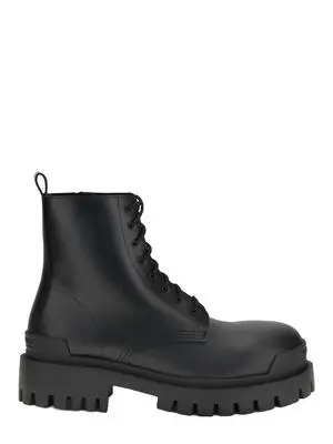 Balenciaga Strike Lace-up Boots - Black