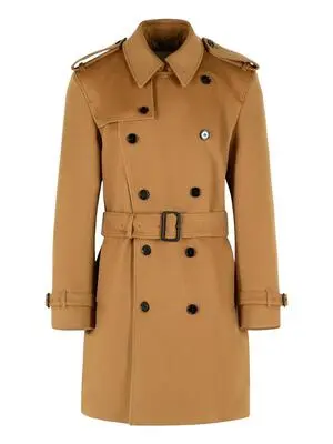 Burberry Medium 'hastings' Cashmere Trench Coat - Brown