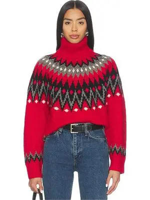 Polo Ralph Lauren Fair Isle Wool Blend Turtleneck Sweater - Red