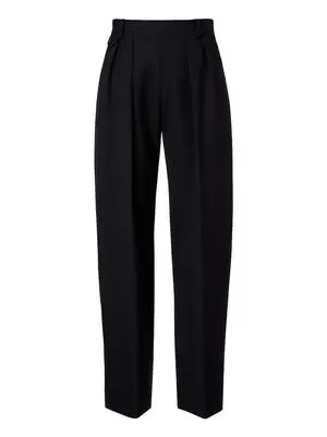 Khaite Dugan Wool Tapered Trousers - Black