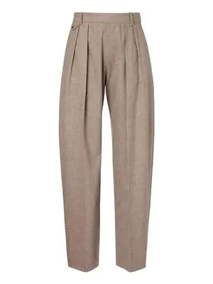 Khaite Dugan Wool-blend Tapered Trousers - Brown