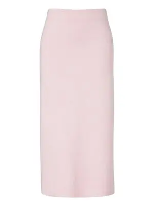 Khaite Patri Knitted Wool Midi Skirt - Pink