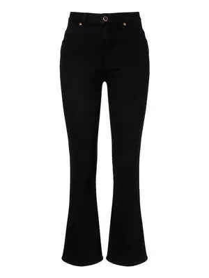 Khaite Vivian High-rise Flared Cropped Jeans - Black