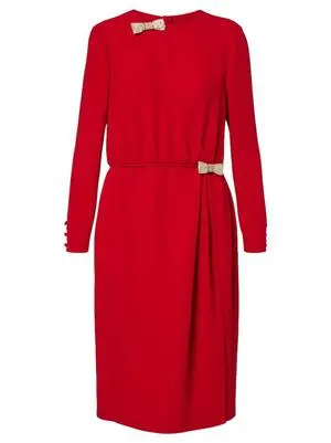 Valentino Garavani Embellished Silk Midi Dress - Red