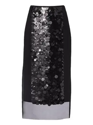 JOSEPH Cambo Sequined Chiffon Midi Skirt - Black
