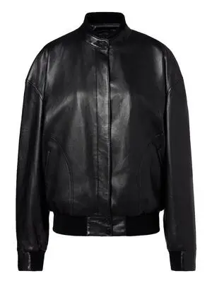 THE ROW Eleonora Leather Bomber Jacket