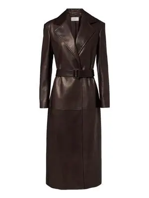 THE ROW Raisa Leather Coat - Brown