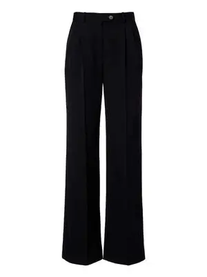 THE ROW Virgil Wool Gabardine Wide-leg Pants - Black