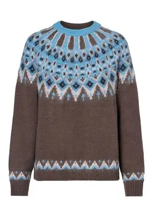 STAUD Zane Fair Isle Wool-Blend Sweater