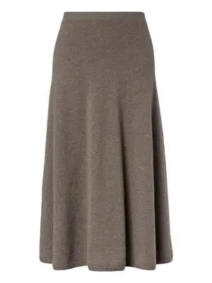 THE ROW Masini Cashmere Midi Skirt - Brown