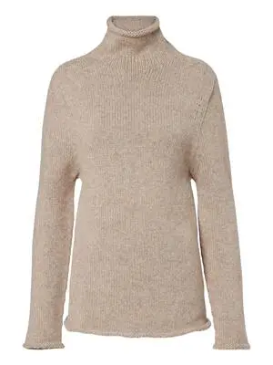 THE ROW Mariam Cashmere Turtleneck Sweater - Beige
