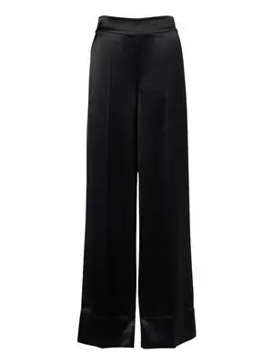 JOSEPH Dijon Satin Wide-leg Pants - Black