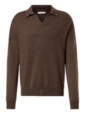 THE ROW Leach Cashmere Polo Sweater - Brown
