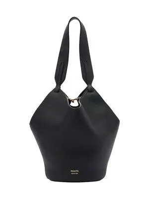 Khaite Lotus Mini Leather Tote - Black