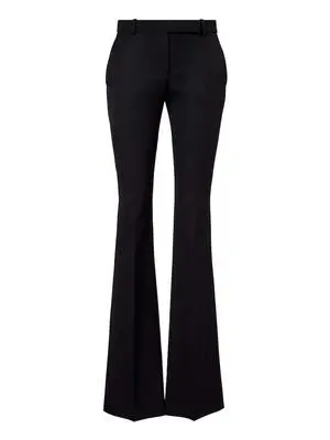 Alexander McQueen Low-rise Flared Wool Pants - Black