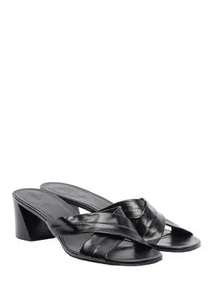 Khaite Liria 55 Leather Mules - Black