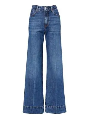 FRAME Slice High-rise Flared Jeans - Blue