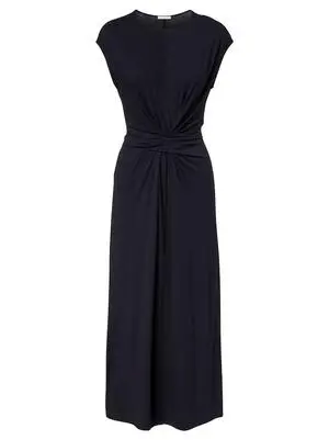 Vince Gathered Midi Dress - Blue